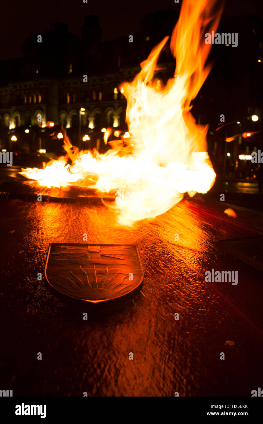 The Centennial flame at Canada's parliament hill in Ottawa, Ontario ...