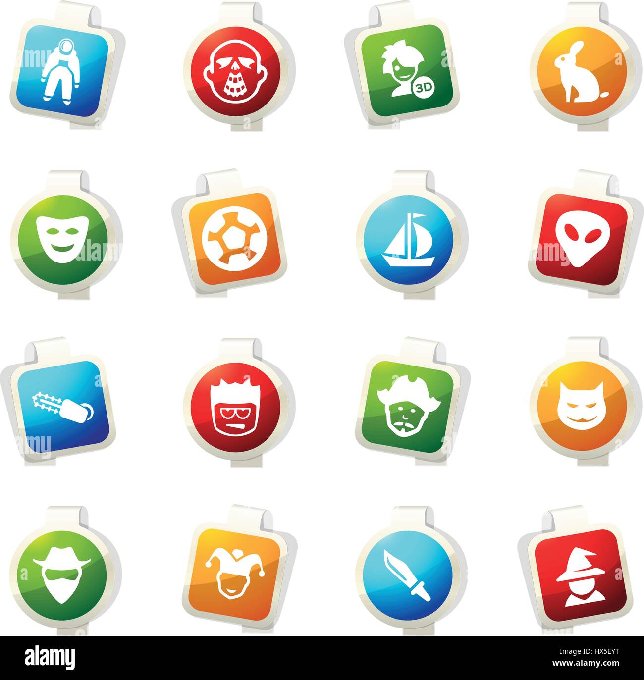 Set of movie genres color icon for web sites and user interfaces Stock ...