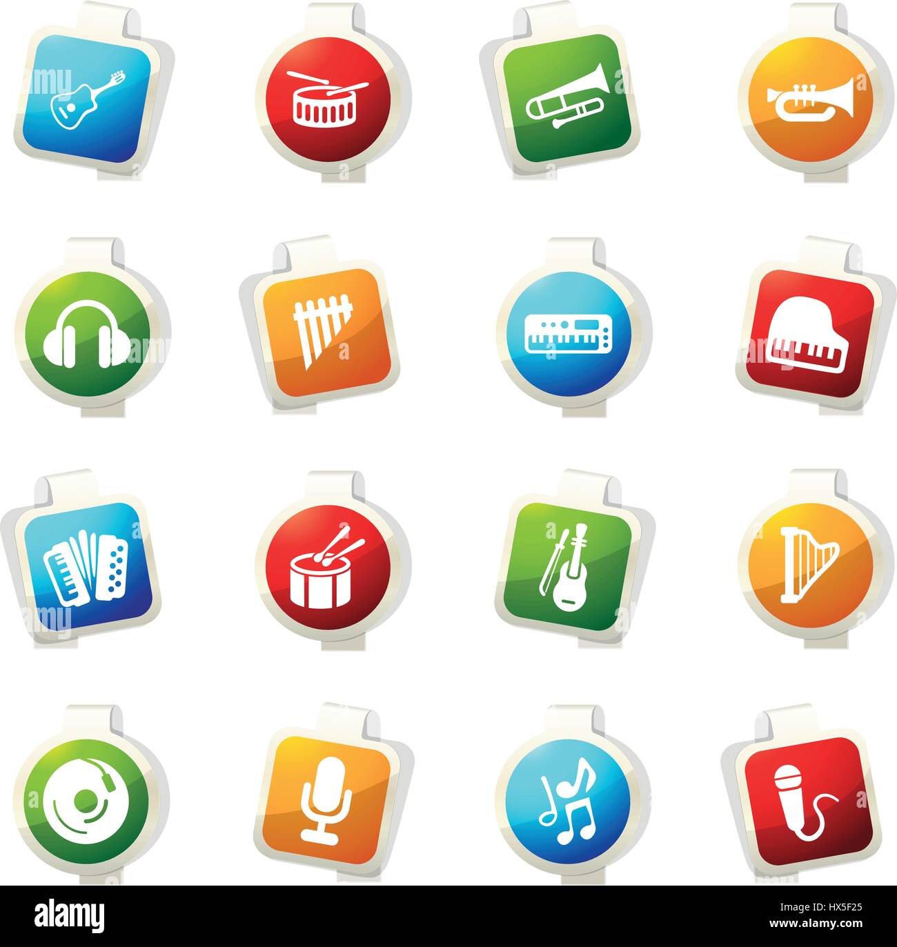 Music color icon for web sites and user interfaces Stock Vector Image ...