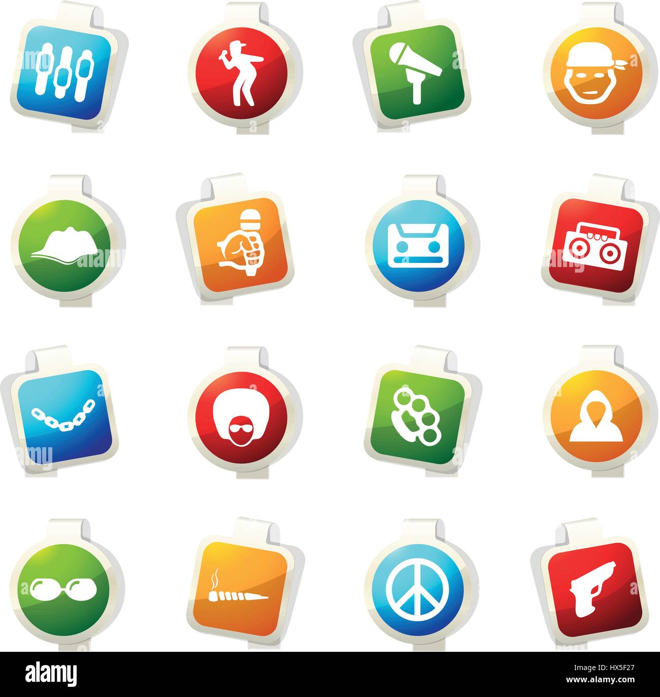 Rap hip hop music color icon for web sites and user interfaces Stock ...