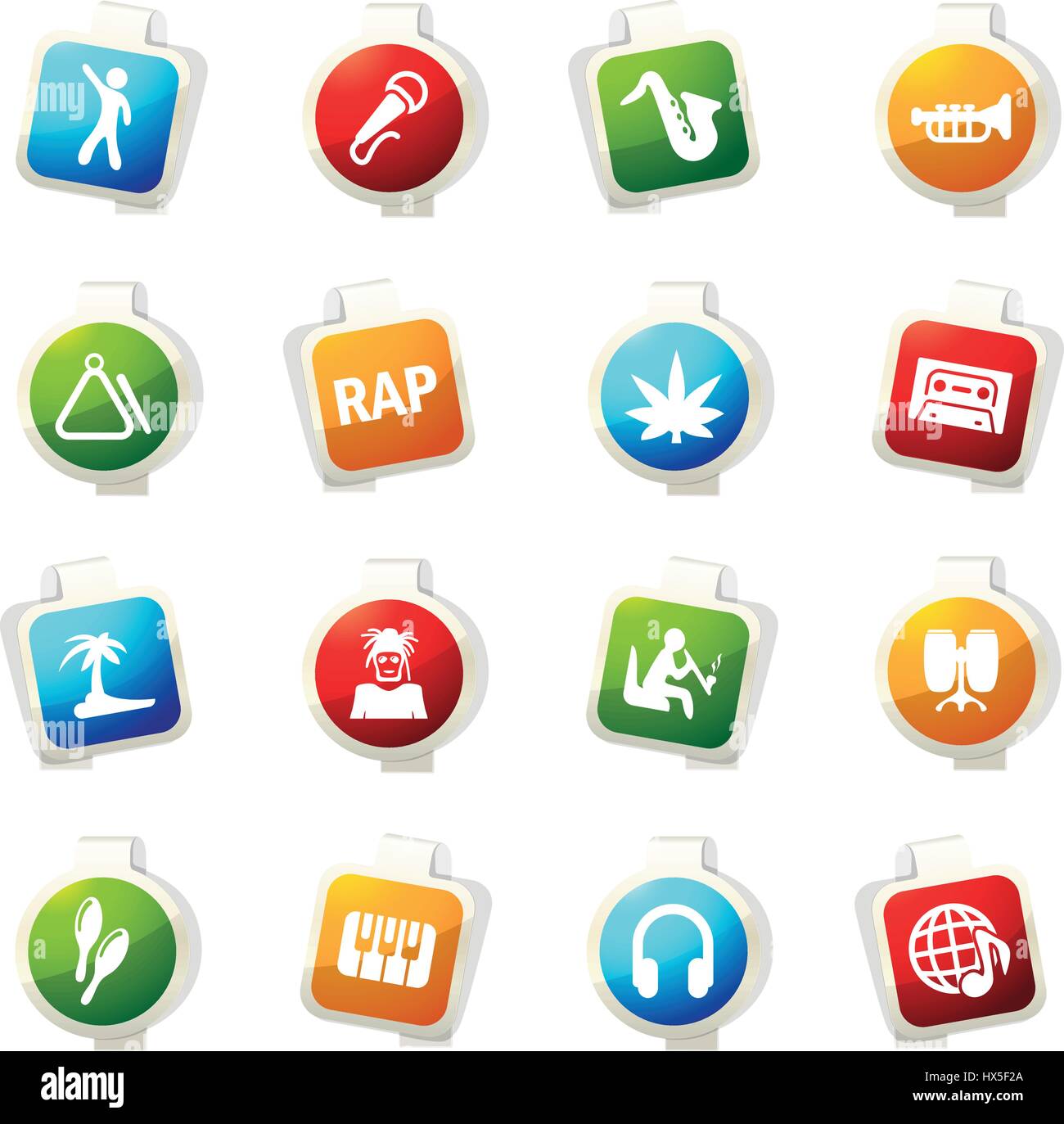 Rap Music color icon for web sites and user interfaces Stock Vector ...
