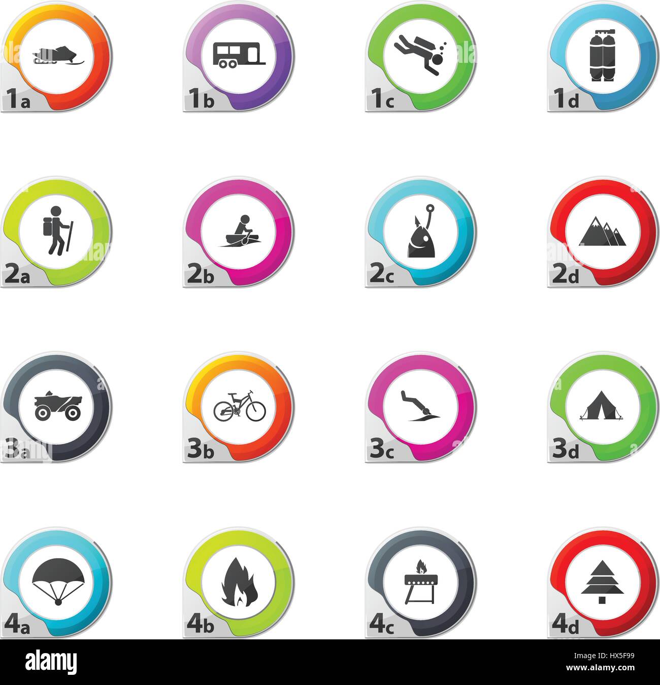 Active recreation web icons for user interface design Stock Vector ...