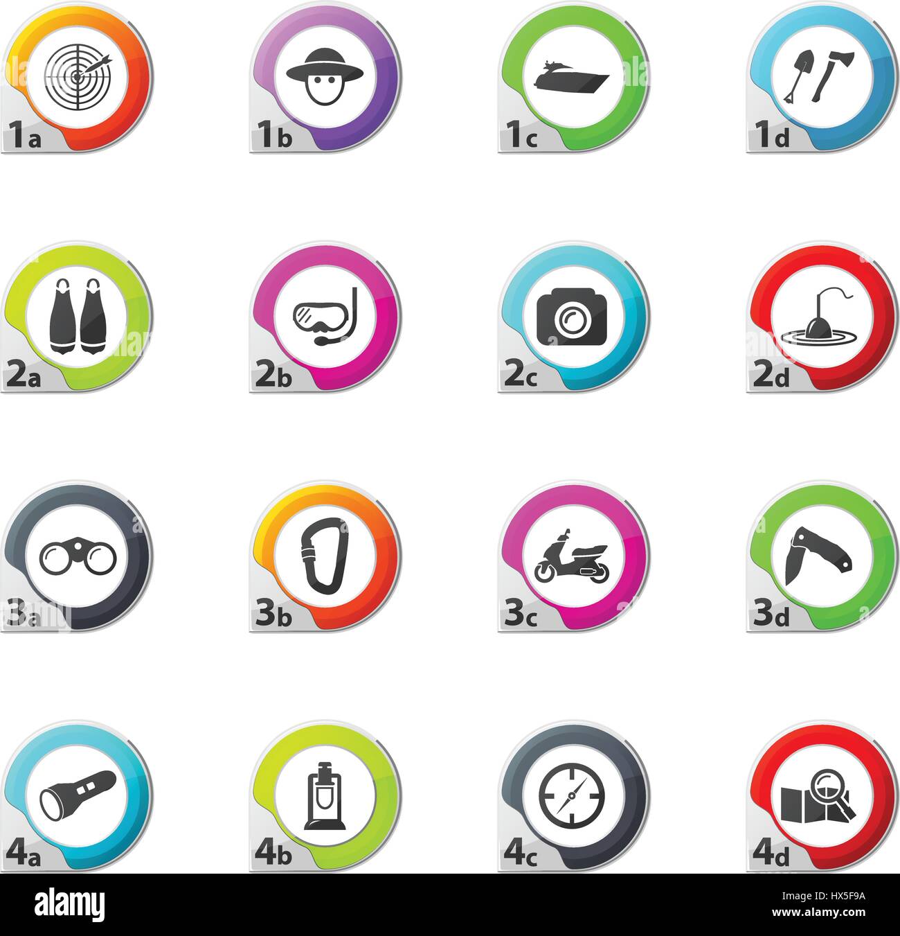 Active recreation web icons for user interface design Stock Vector ...