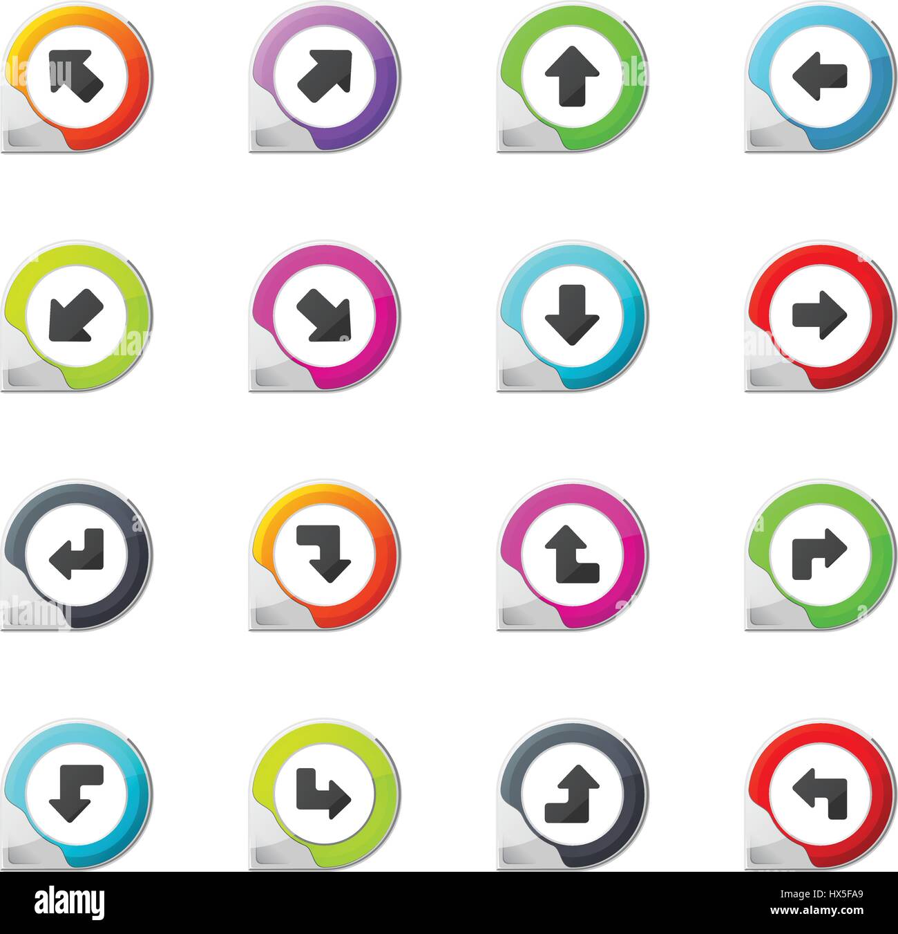 Arrows pointer on the color icons for your design Stock Vector Image ...