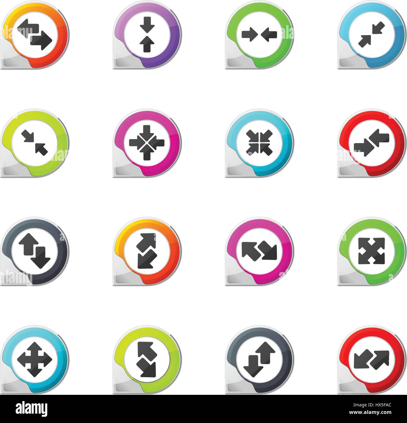 Arrows pointer on the color icons for your design Stock Vector Image ...