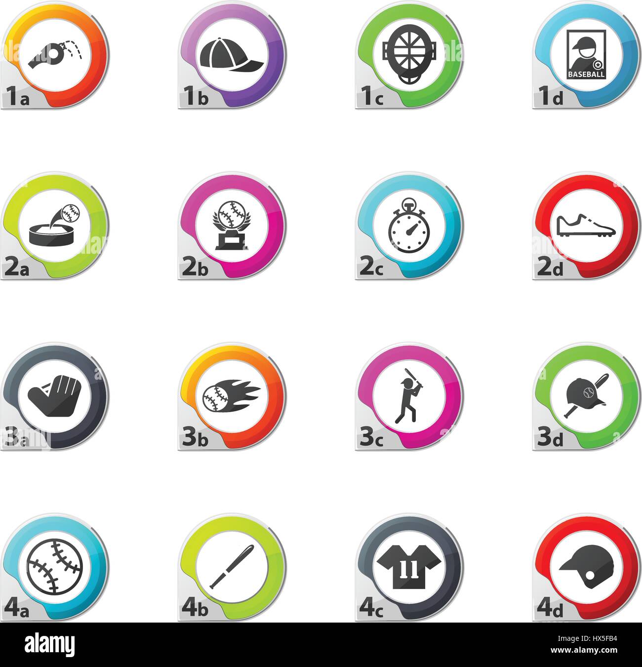 baseball web icons for user interface design Stock Vector Image & Art ...