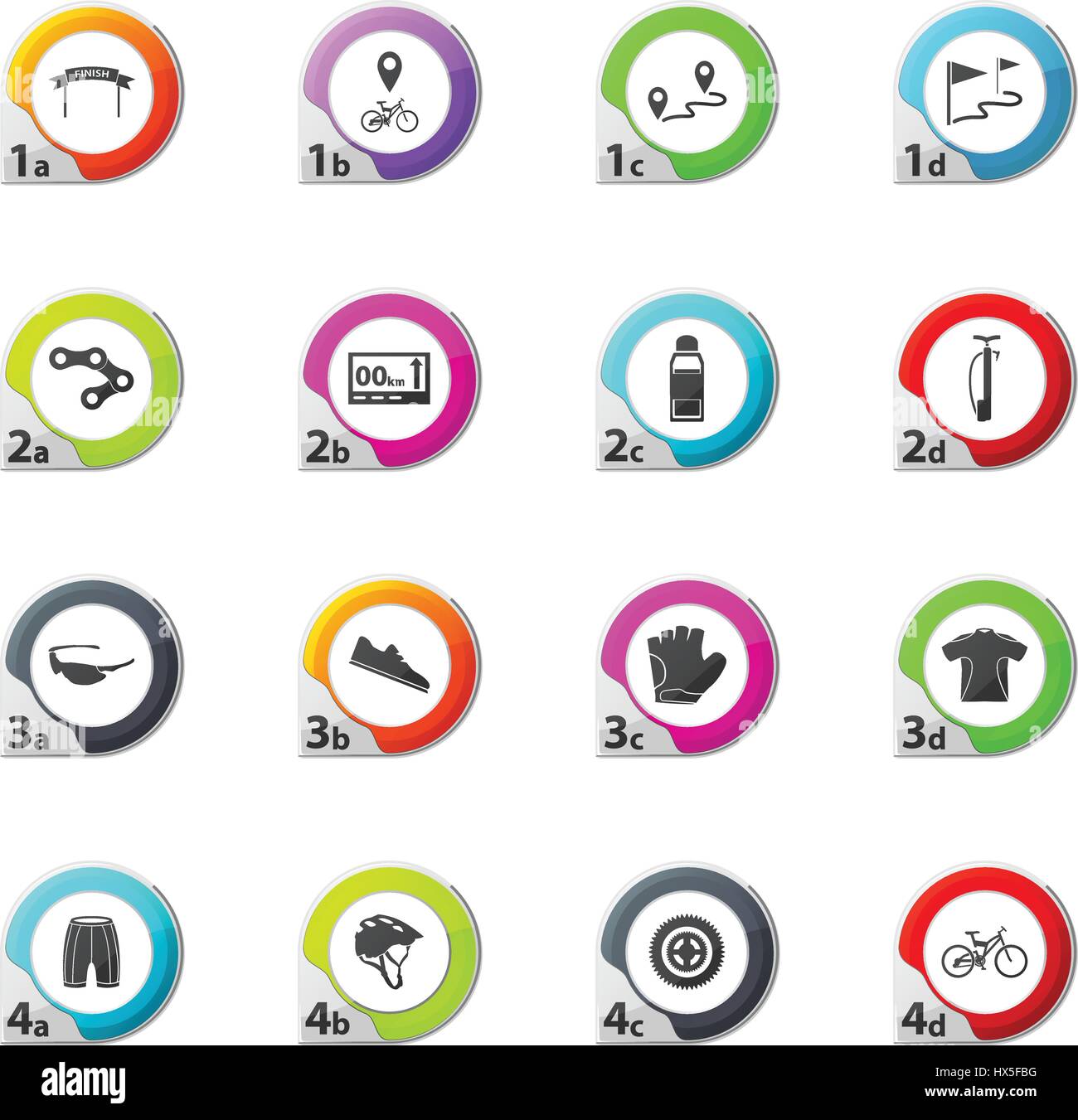 Bicycle web icons for user interface design Stock Vector Image & Art ...