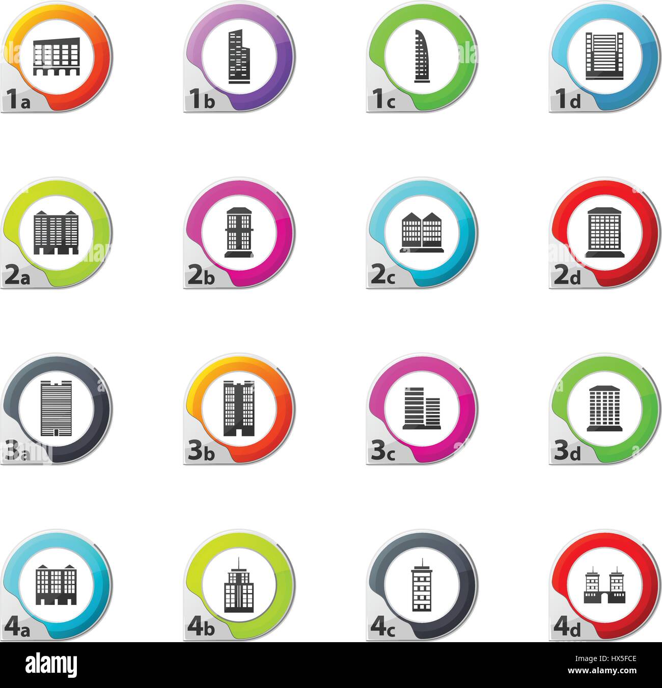 Buildings web icons for user interface design Stock Vector Image & Art ...