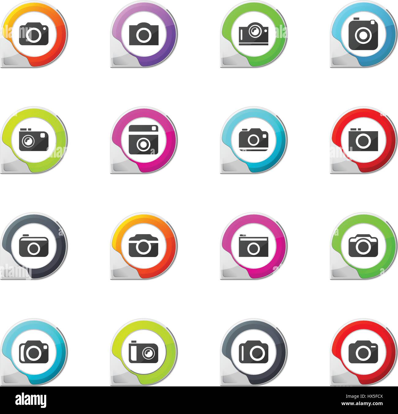 photo camera pointer on the color icons for your design Stock Vector ...