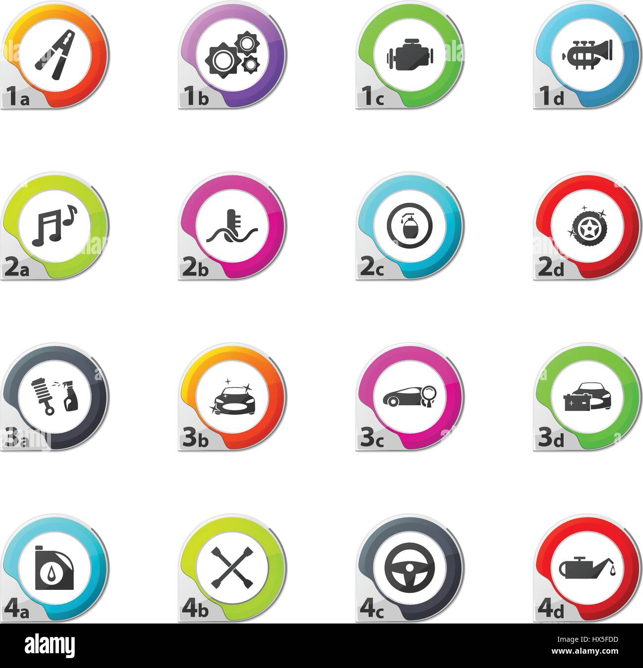 Car shop web icons for user interface design Stock Vector Image & Art ...