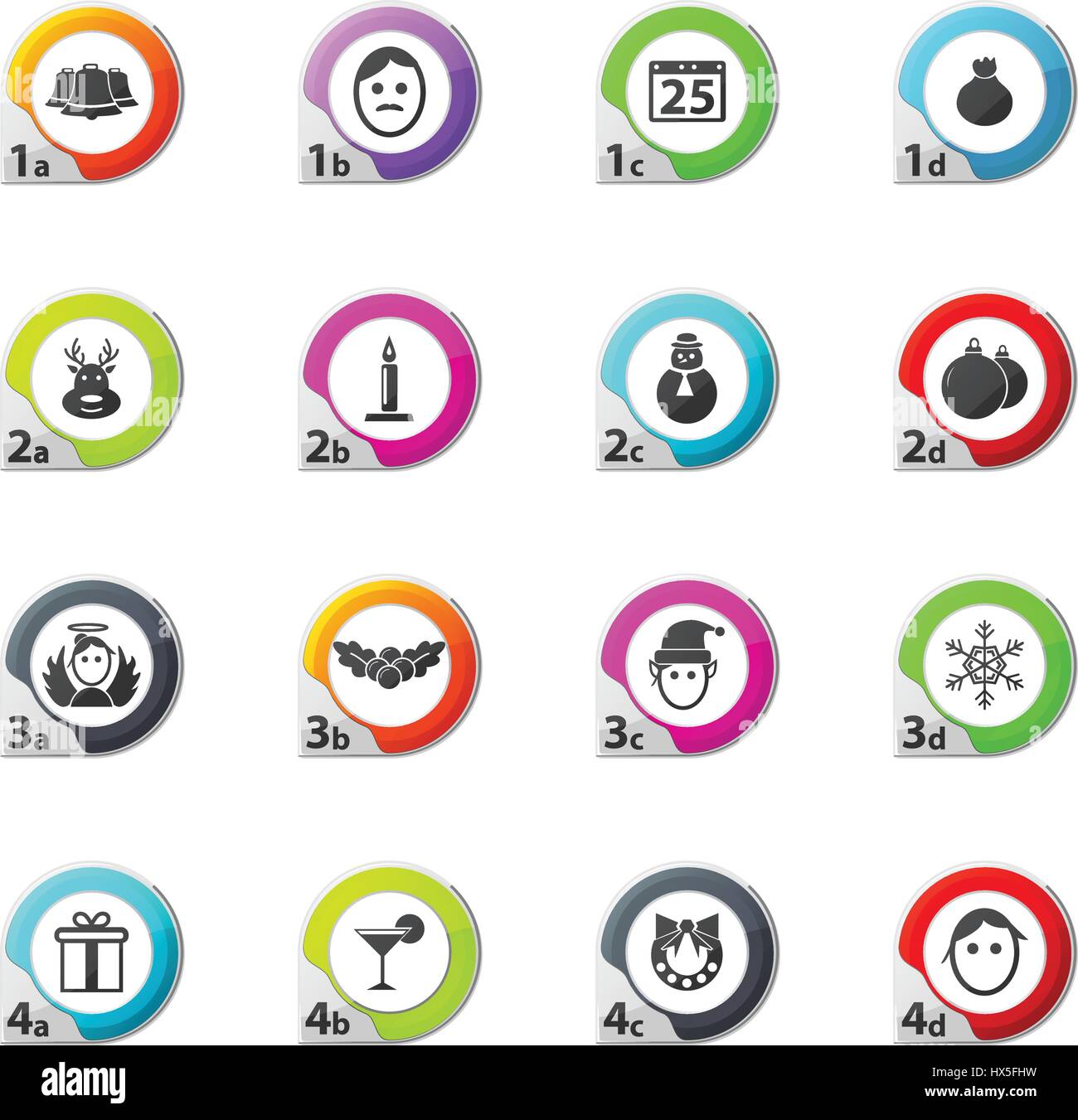Vector Christmas web icons for user interface design Stock Vector Image ...