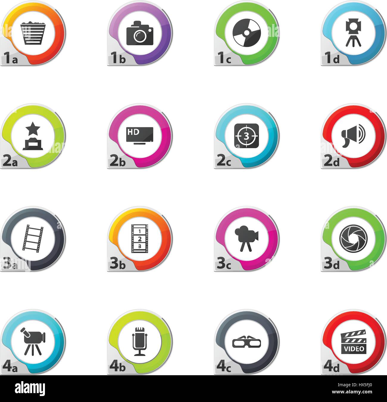 Cinema web icons for user interface design Stock Vector Image & Art - Alamy