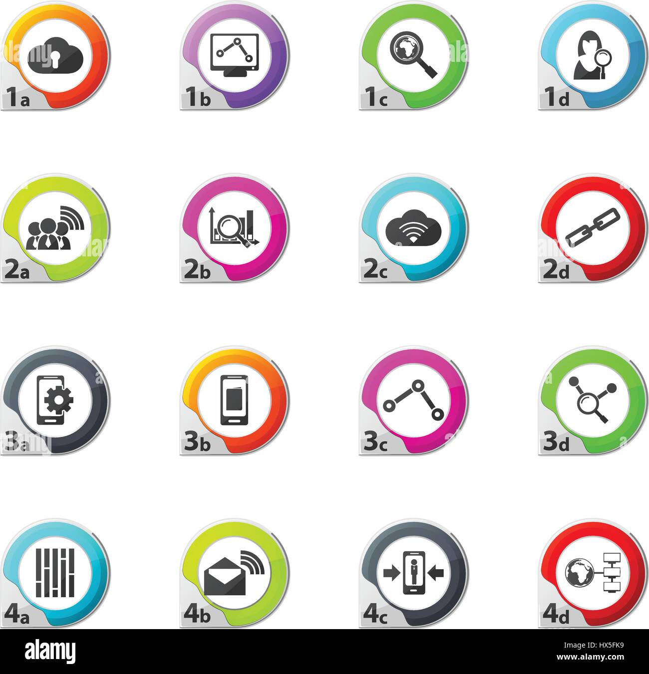 Data web icons for user interface design Stock Vector Image & Art - Alamy