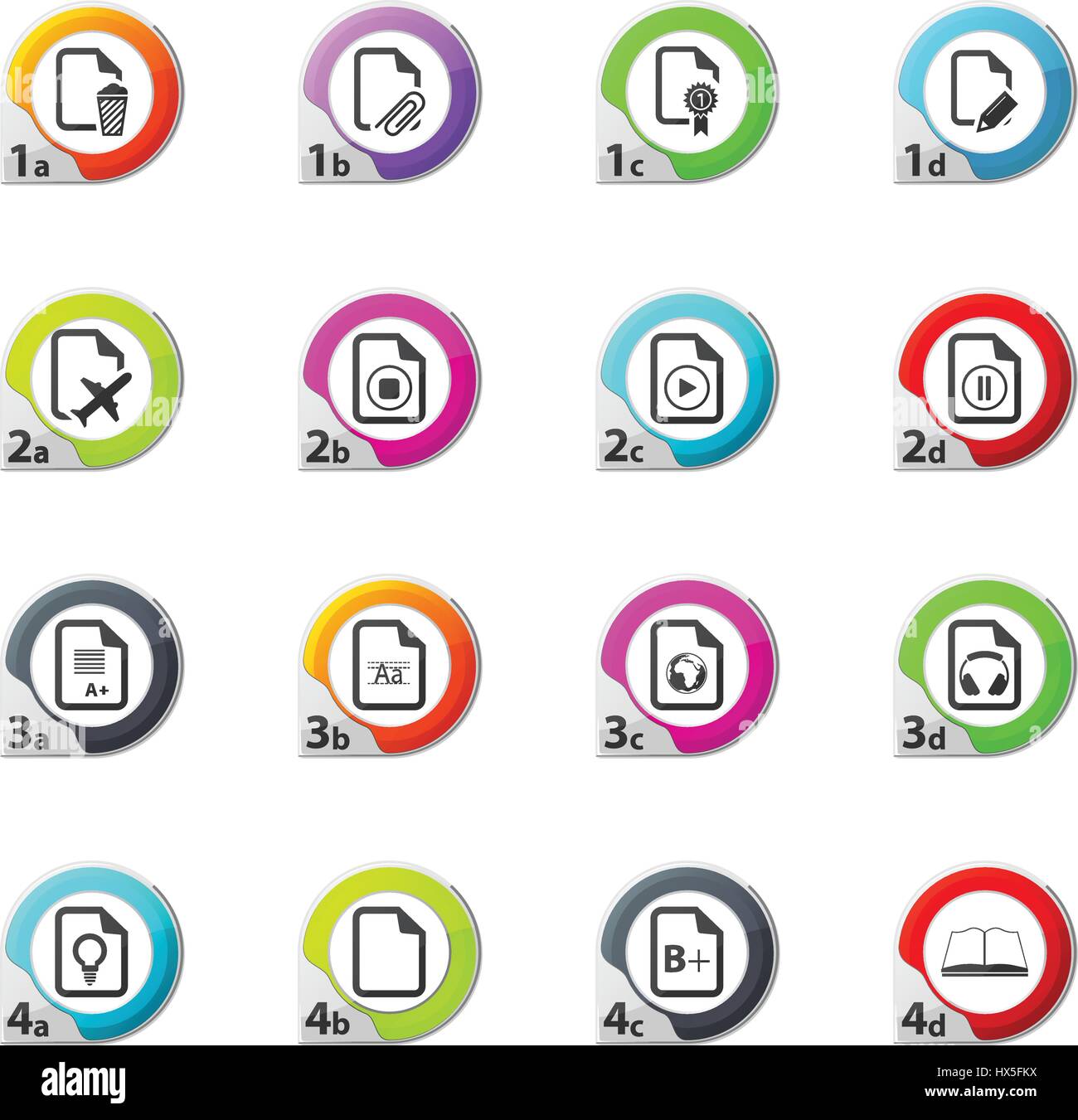 Documents web icons for user interface design Stock Vector Image & Art ...