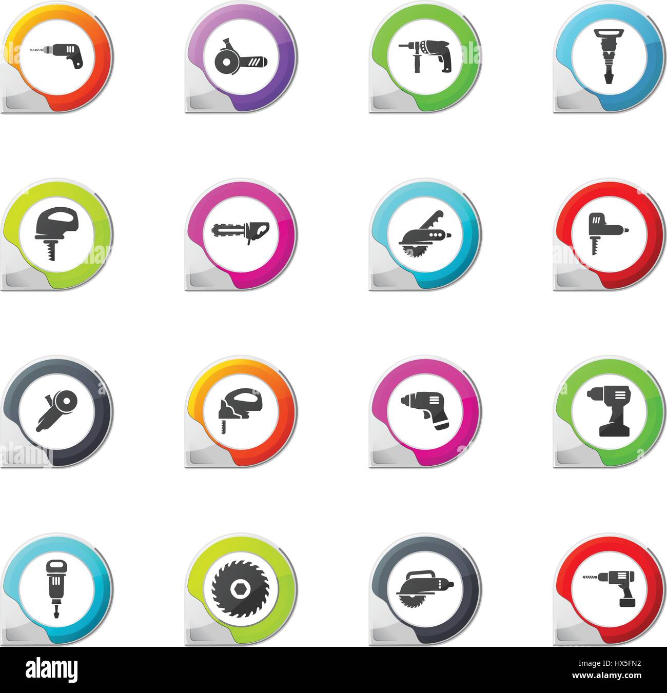 Power tools pointer on the color icons for your design Stock Vector ...