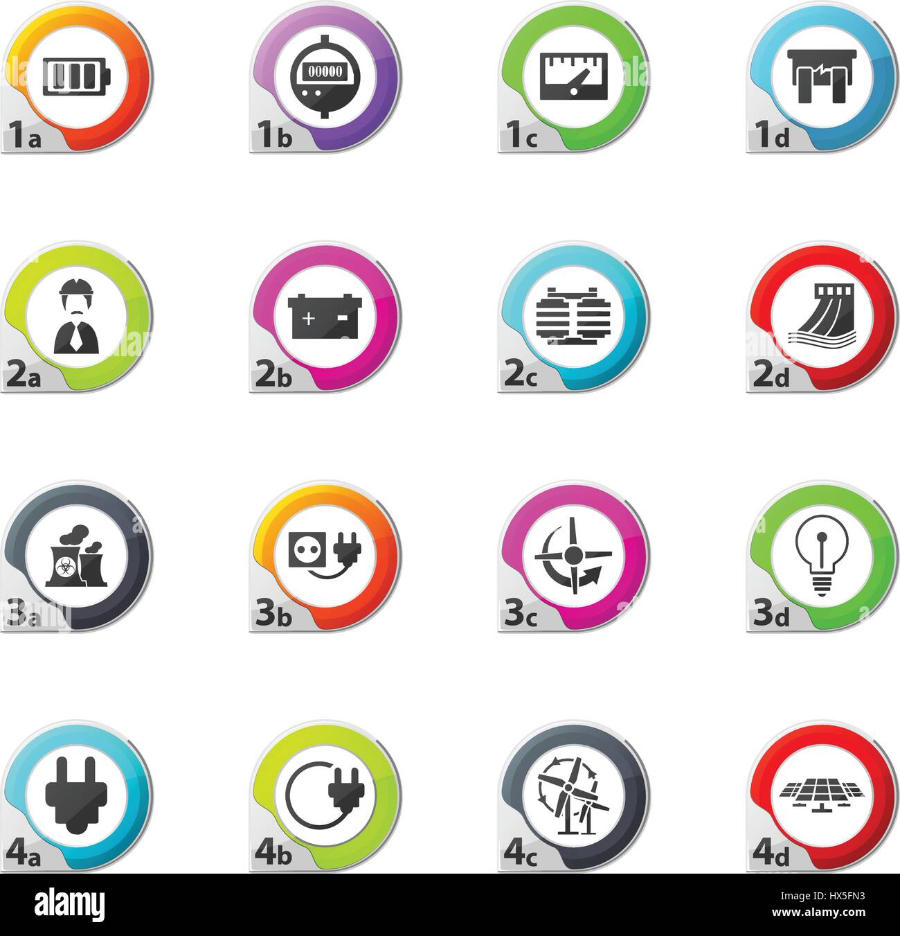 Electricity web icons for user interface design Stock Vector Image ...