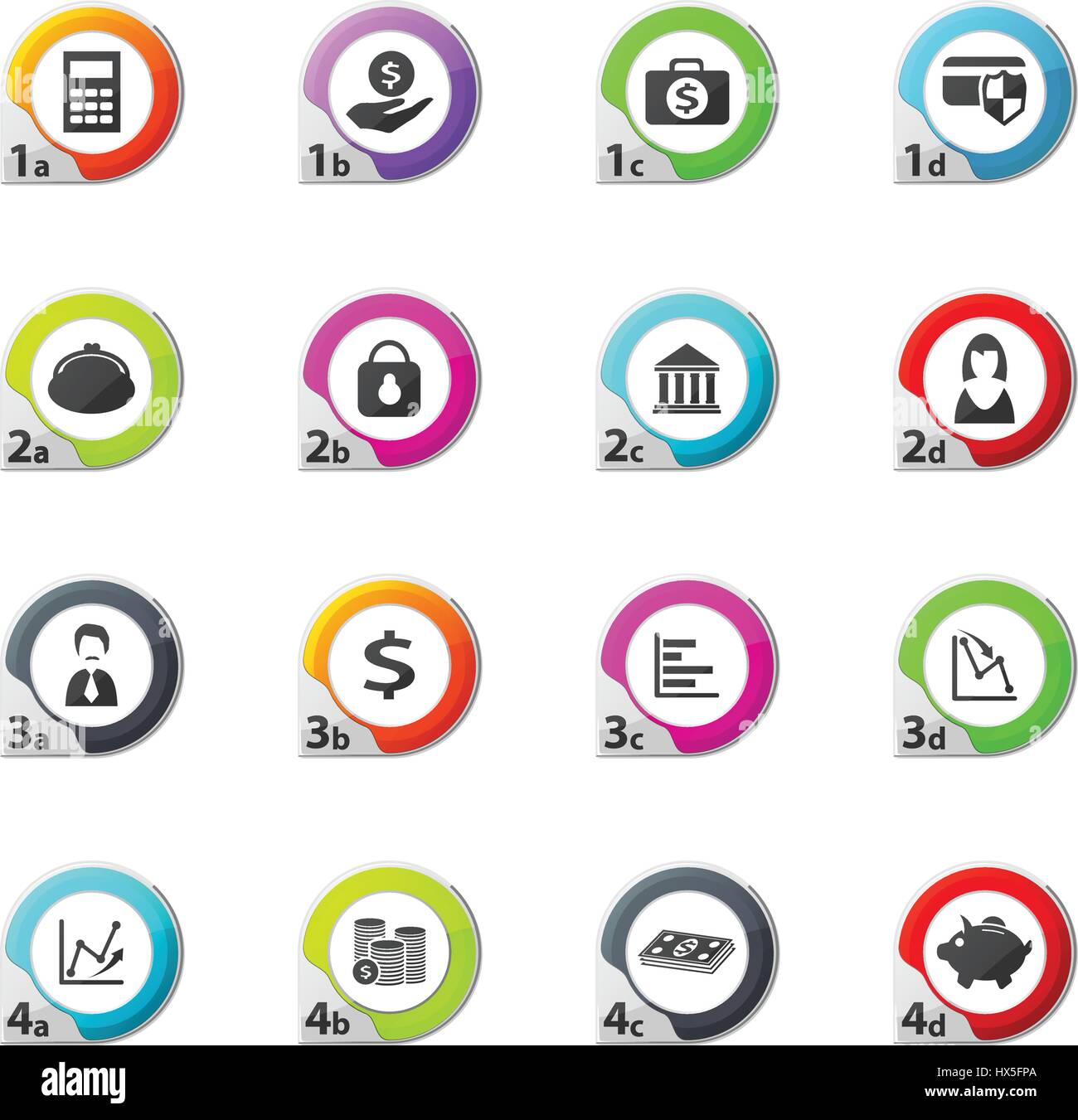 Business and Finance web icons for user interface design Stock Vector ...