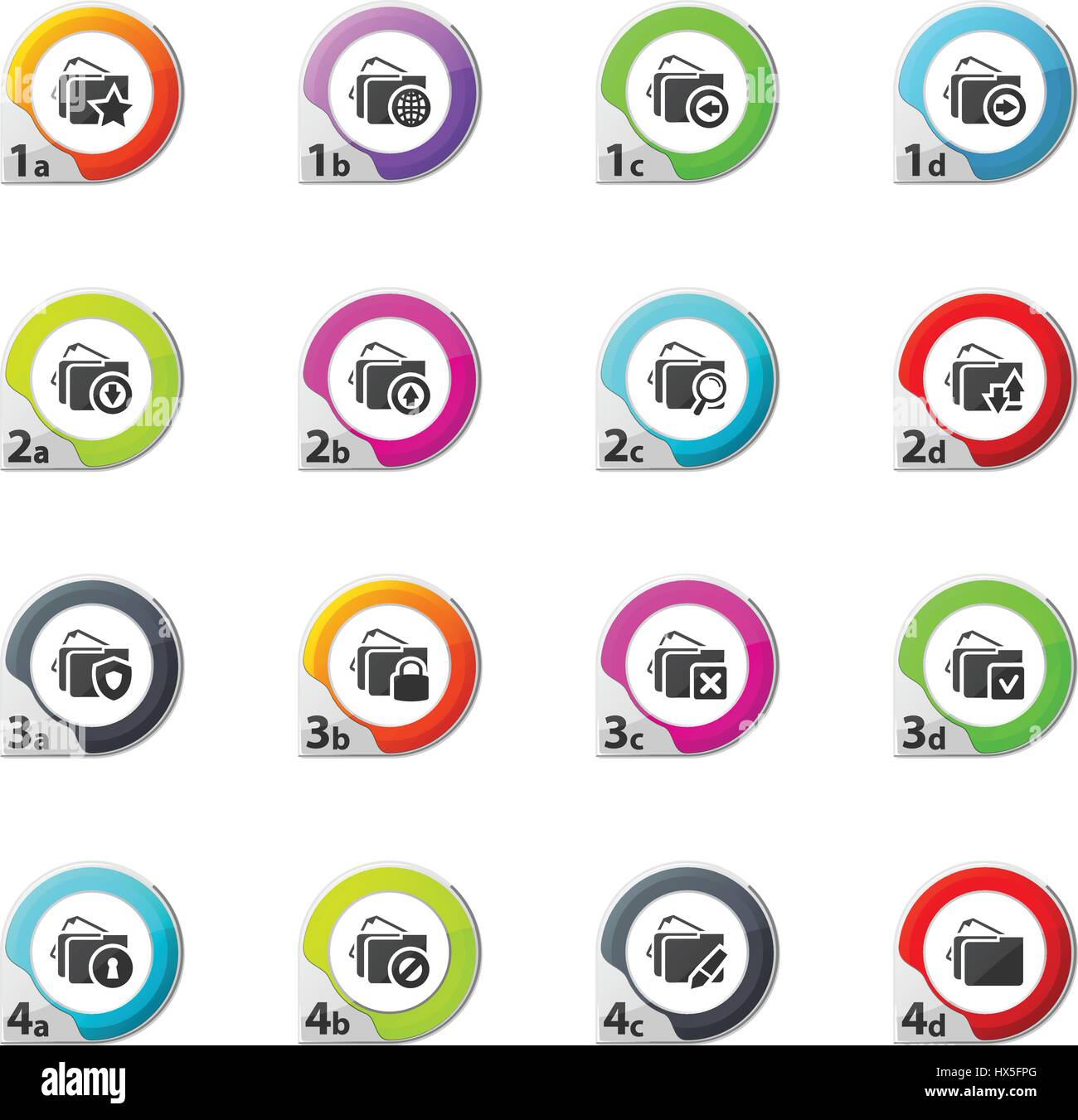 Folders web icons for user interface design Stock Vector Image & Art ...