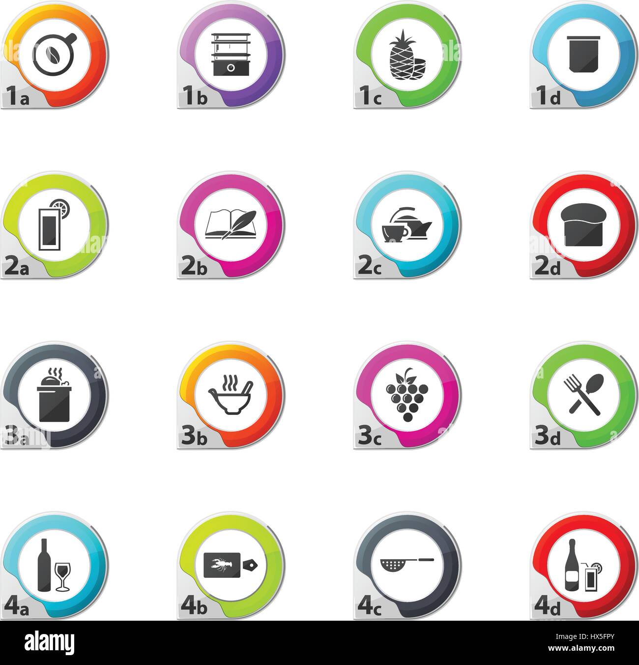 Food and kitchen web icons for user interface design Stock Vector Image ...