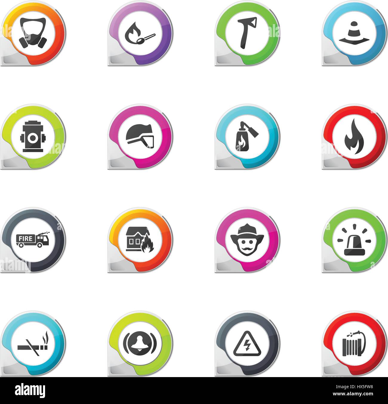 Fire brigade pointer on the color icons for your design Stock Vector ...