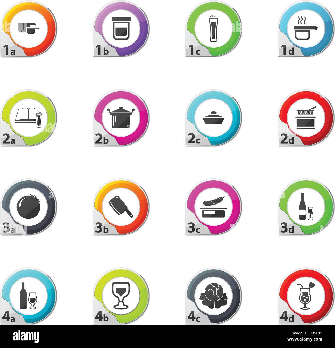 Food and kitchen web icons for user interface design Stock Vector Image ...