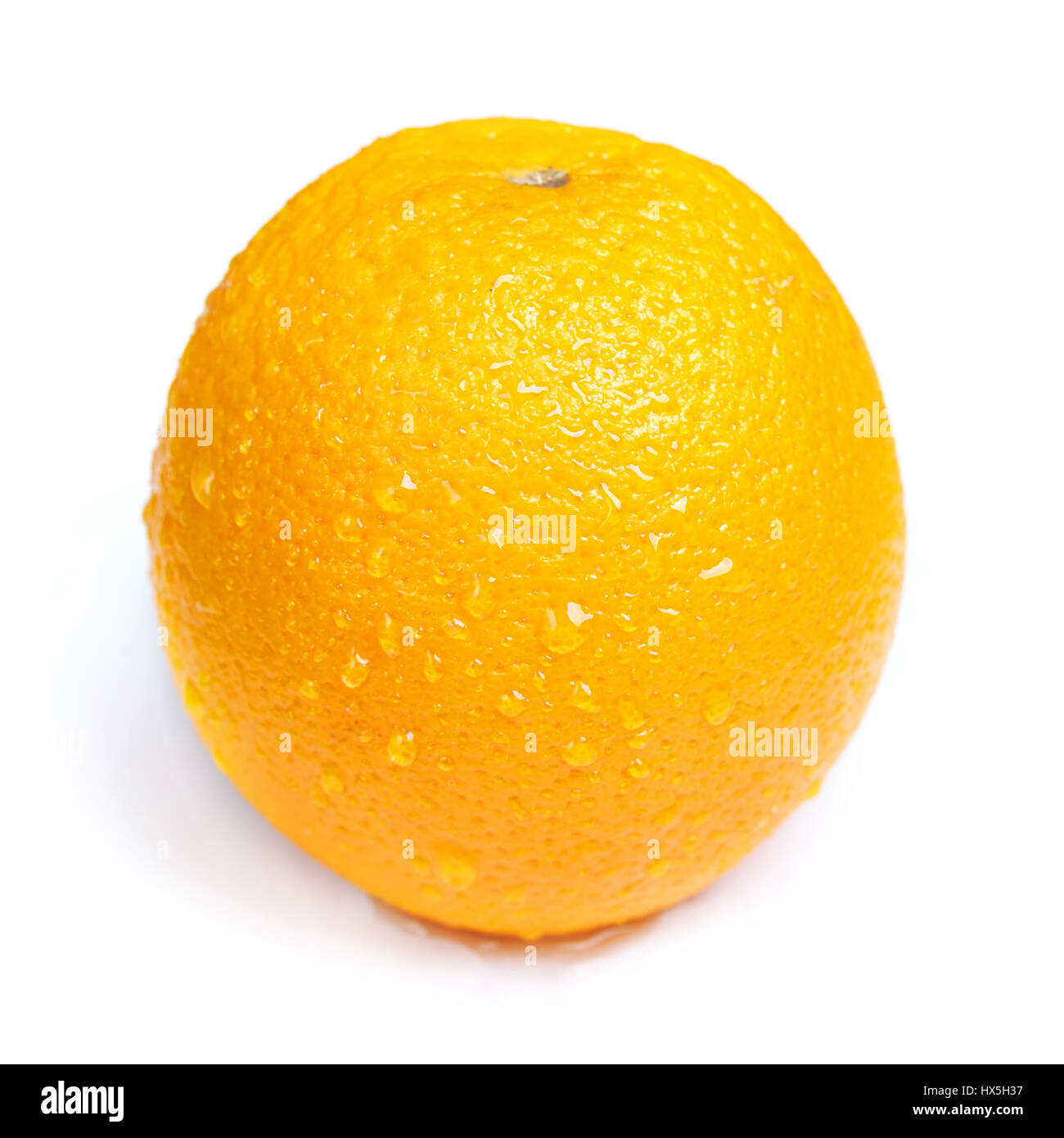 Orange with dew isolated on white background Stock Photo - Alamy