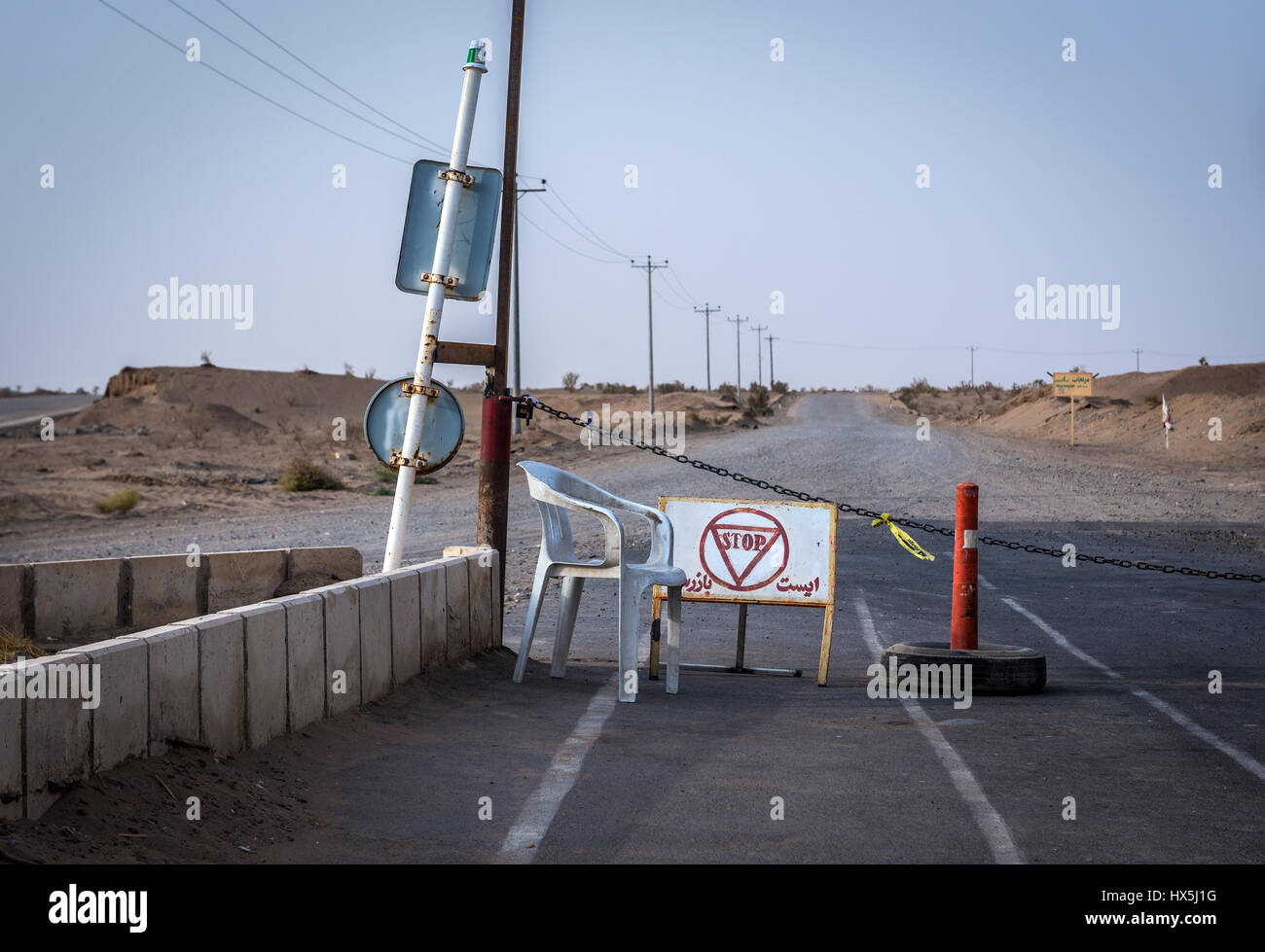 Desert road with stop sign hi-res stock photography and images - Alamy