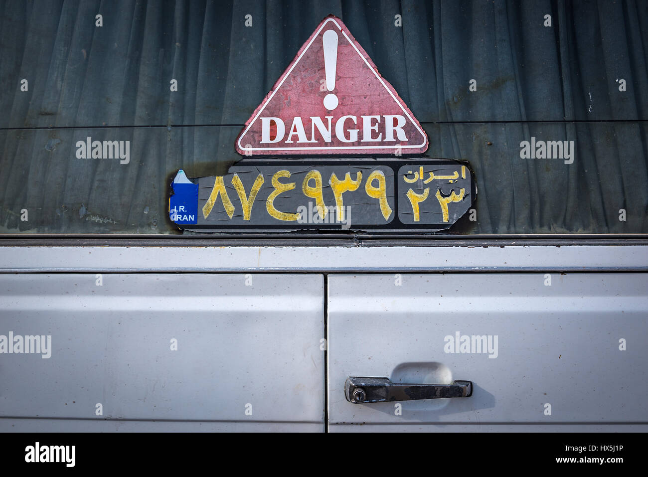 Warning sign on a tourist in Iran Stock Photo - Alamy