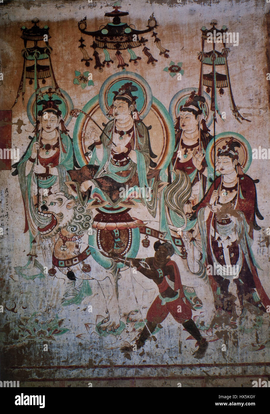 Yulin Cave 25 w wall Manjusri (Tang Stock Photo - Alamy