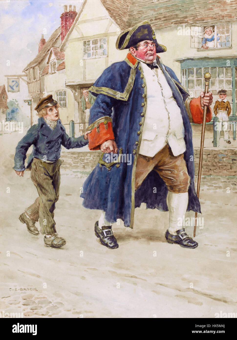 Mr Bumble and Oliver Twist, by Charles Edmund Brock Stock Photo - Alamy
