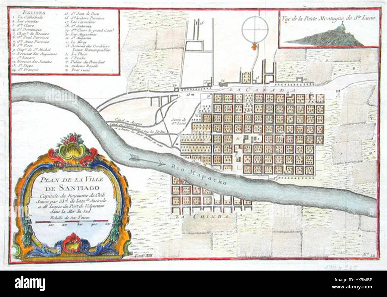 Plan de la Ville de Santiago Stock Photo - Alamy