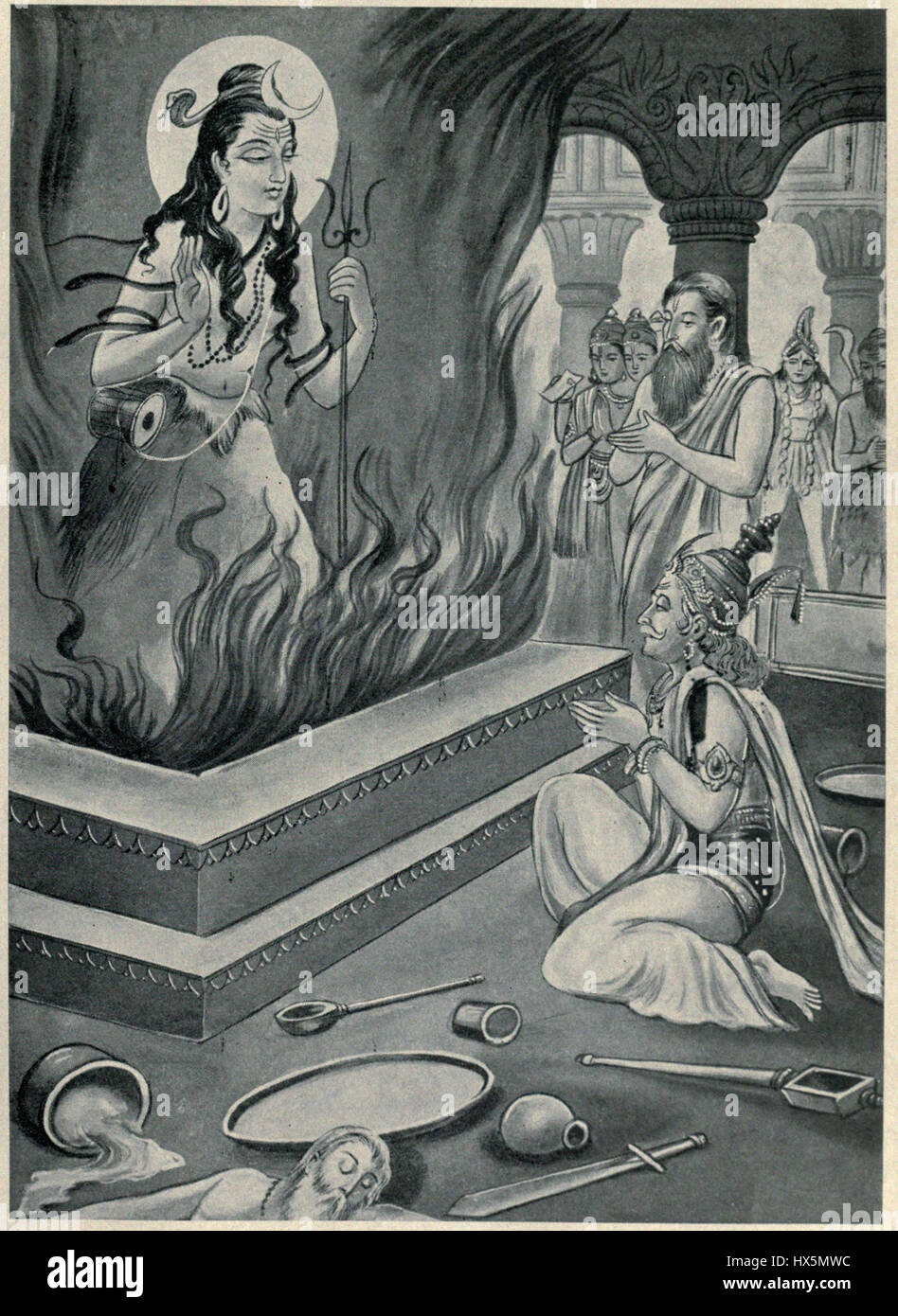 Shiva appeared in Daksha yagna Stock Photo - Alamy