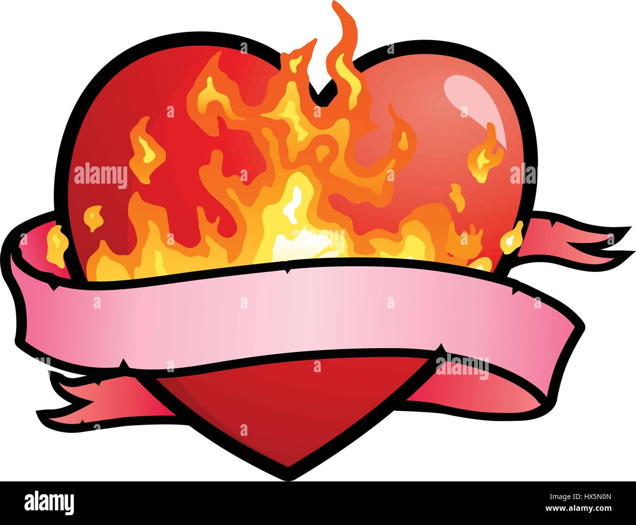 Fire Heart. Vector Illustration Stock Vector Image & Art - Alamy