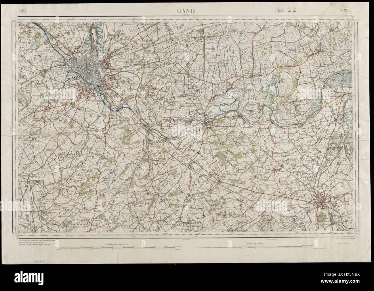Topographical map of Ghent, 1903 1922 Stock Photo - Alamy