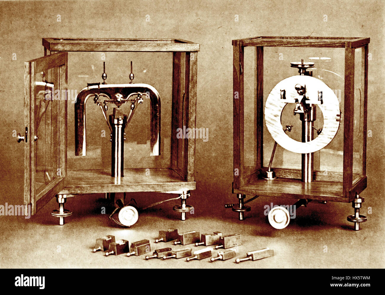 Mendeleev's design Weight devices Stock Photo - Alamy