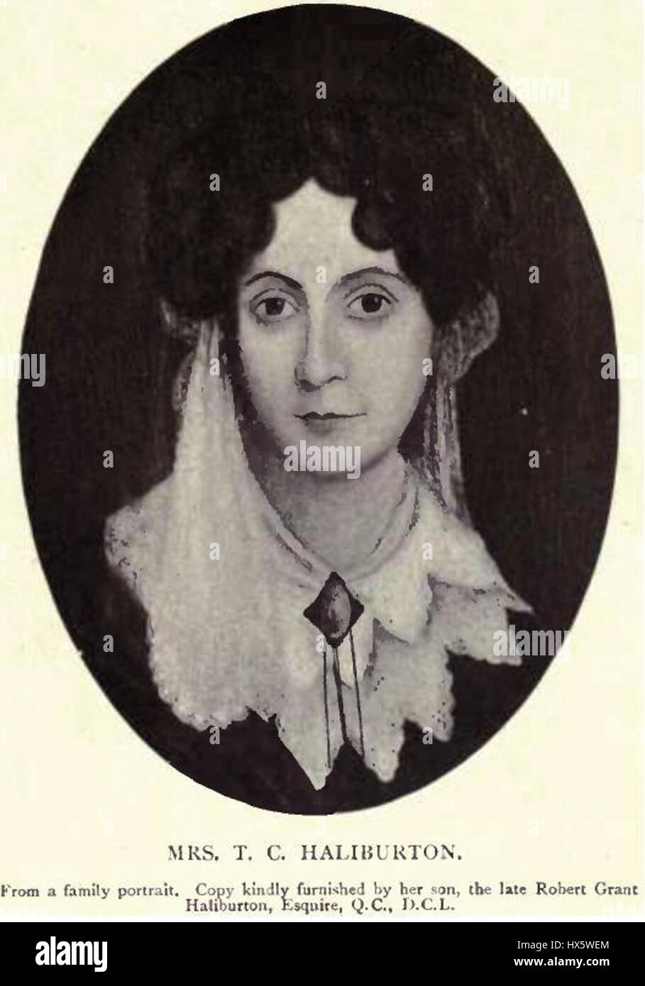 Mrs Louisa Haliburton wife of Thomas Chandler Haliburton Stock Photo ...
