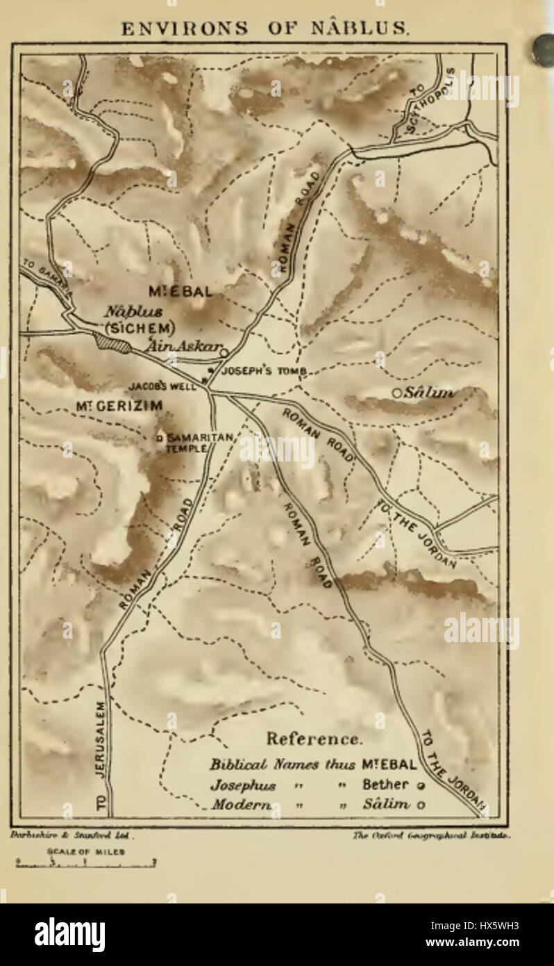Nablus area map 1903 Stock Photo - Alamy