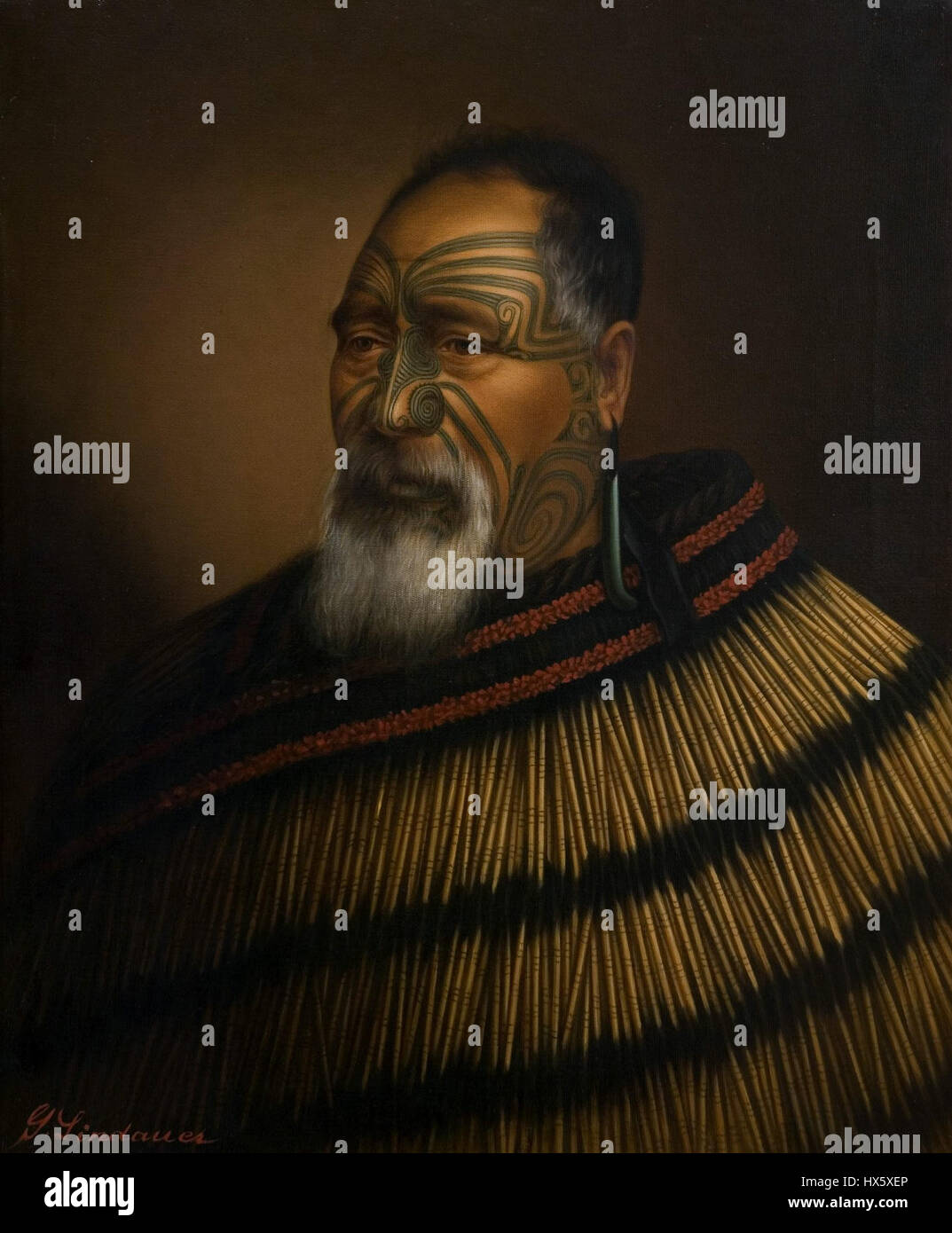 Paora Tuhaere, by Gottfried Lindauer Stock Photo - Alamy