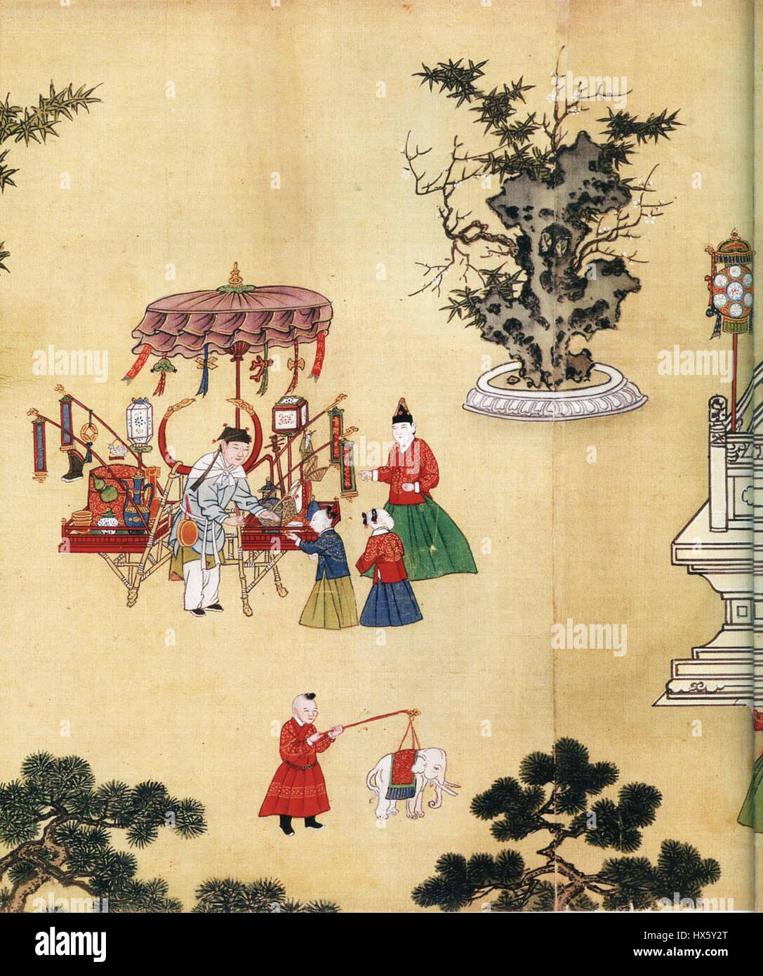 The artwork is a classic representation of East Asian cultural elements ...