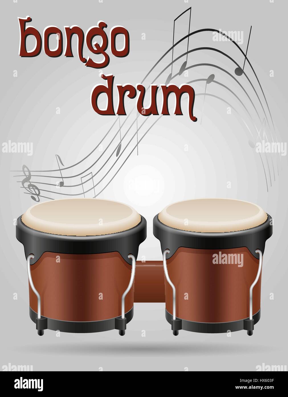 bongo drums musical instruments stock vector illustration isolated on ...