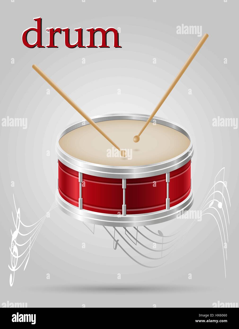 drum musical instruments stock vector illustration isolated on gray ...