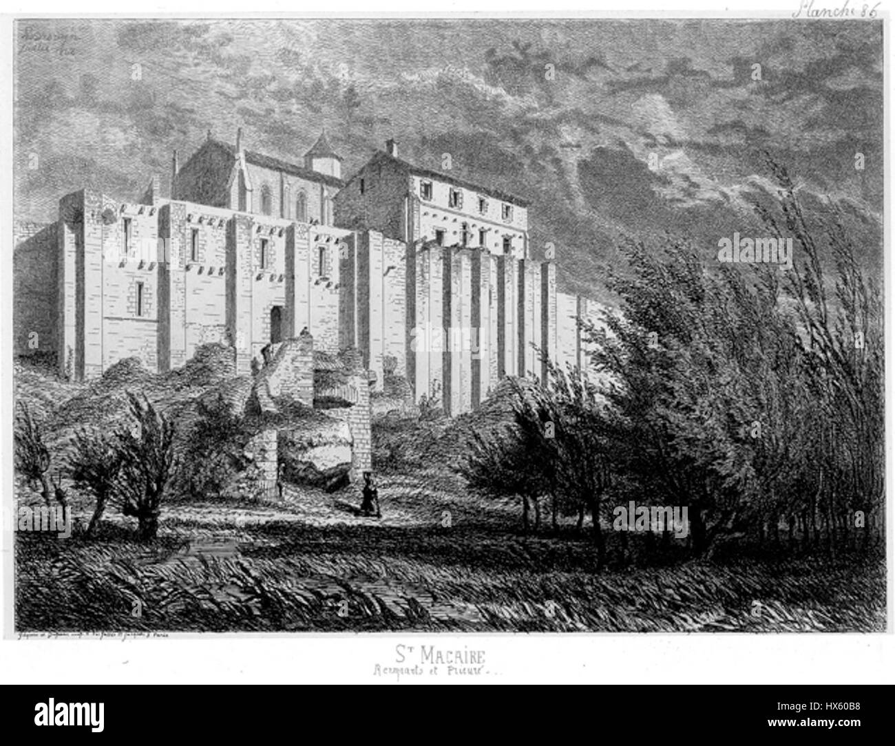 The 1862 photograph of the Saint Macaire Remparts depicts the medieval ...