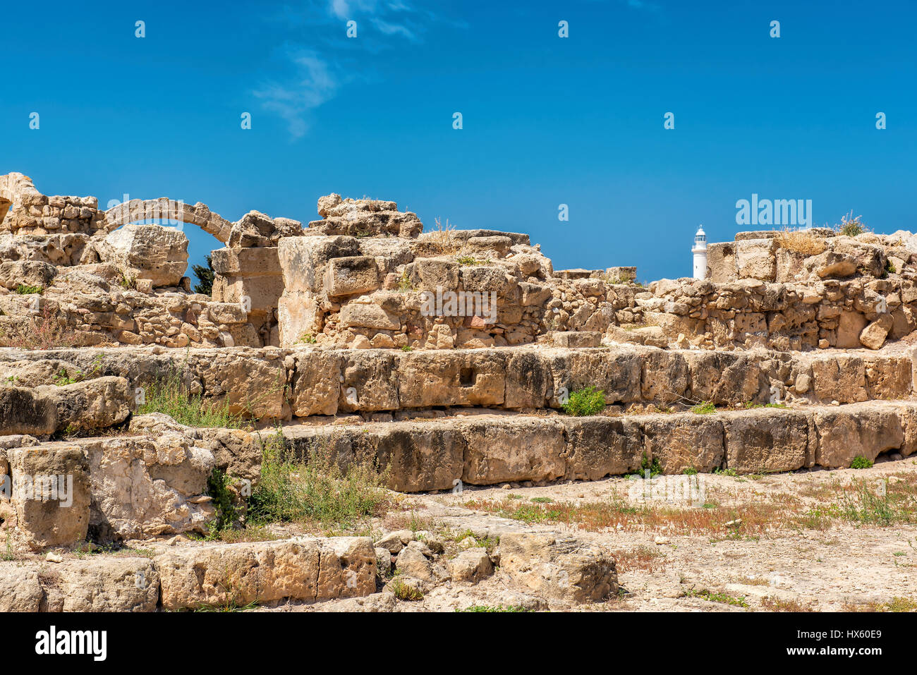 Ruins of an ancient temple. Paphos Archaeological Park, Kato Paphos ...