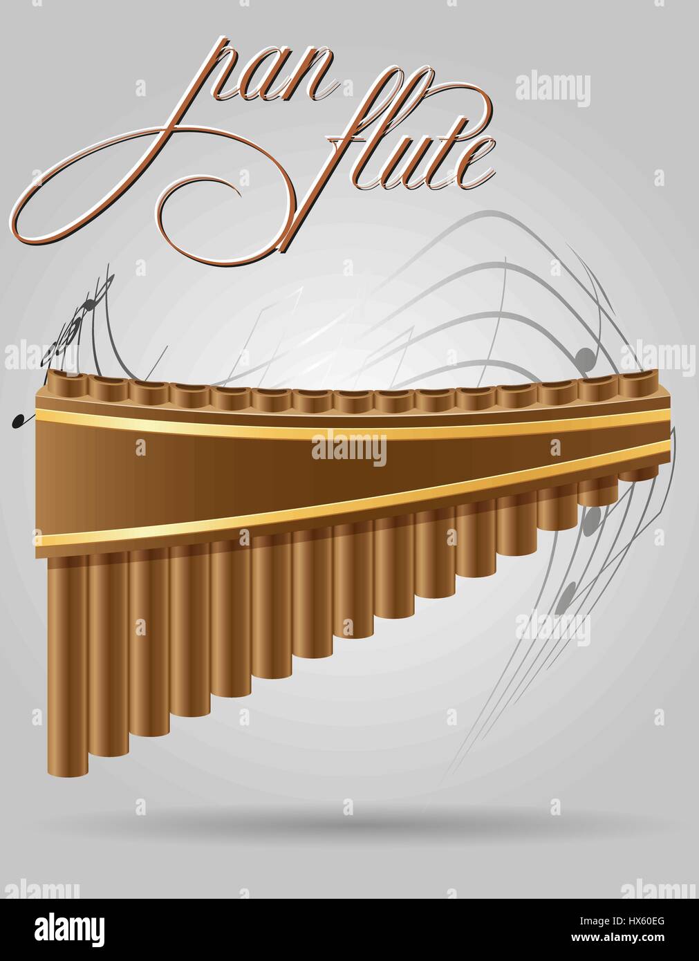 pan flute wind musical instruments stock vector illustration isolated ...