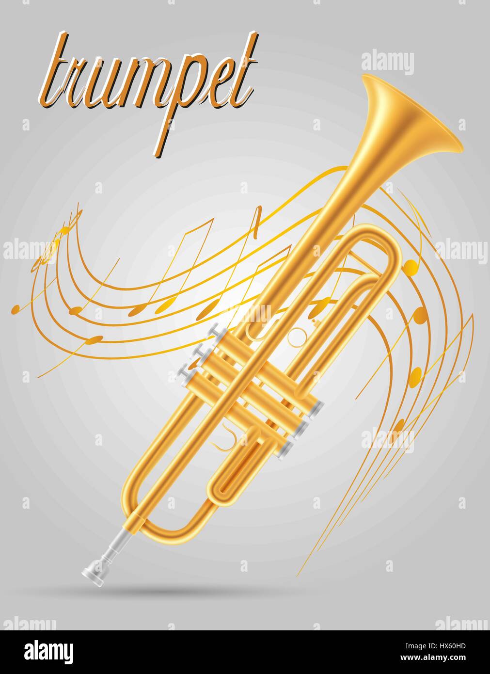 trumpet wind musical instruments stock vector illustration isolated on ...