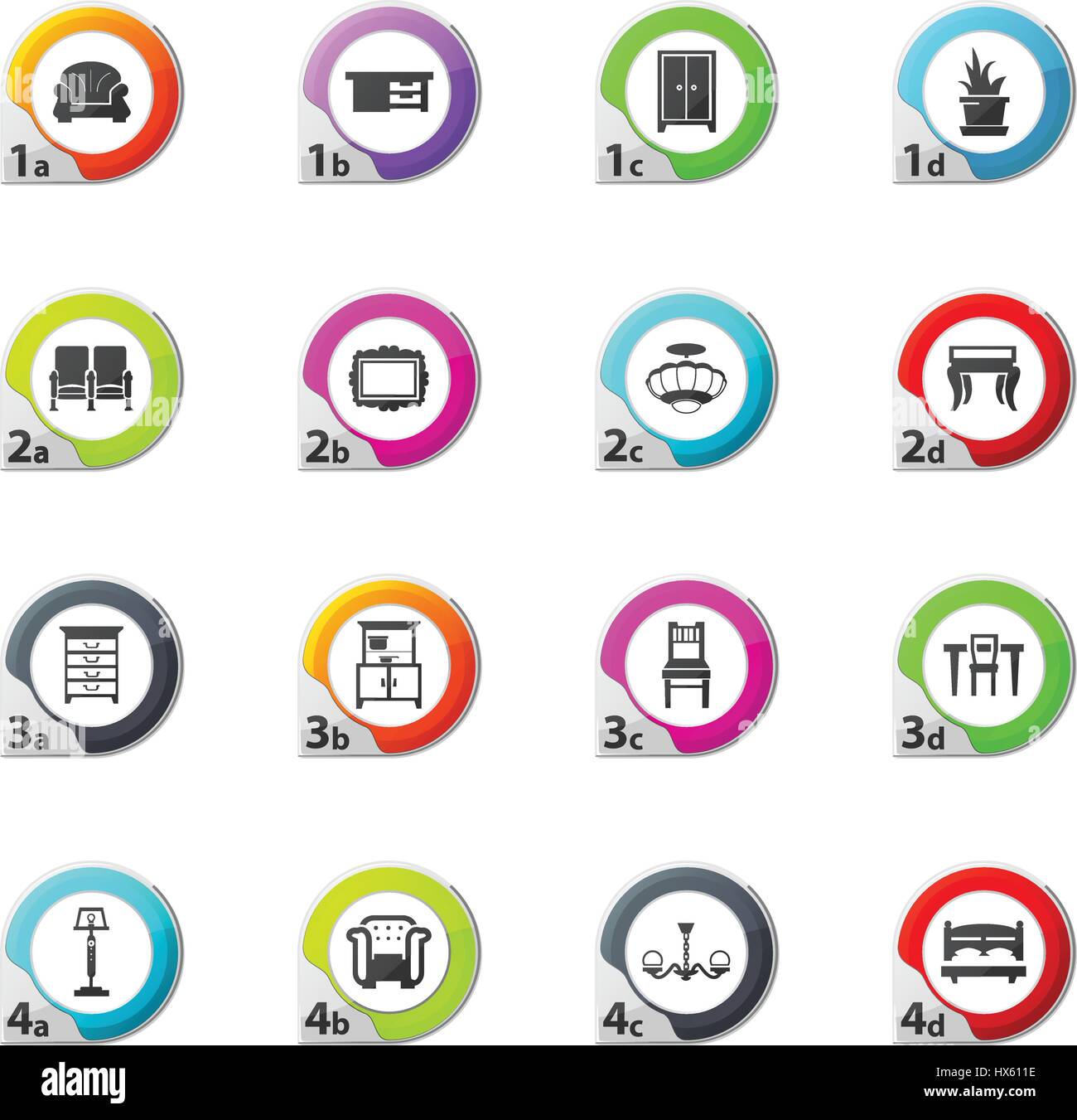 Furniture web icons for user interface design Stock Vector Image & Art ...
