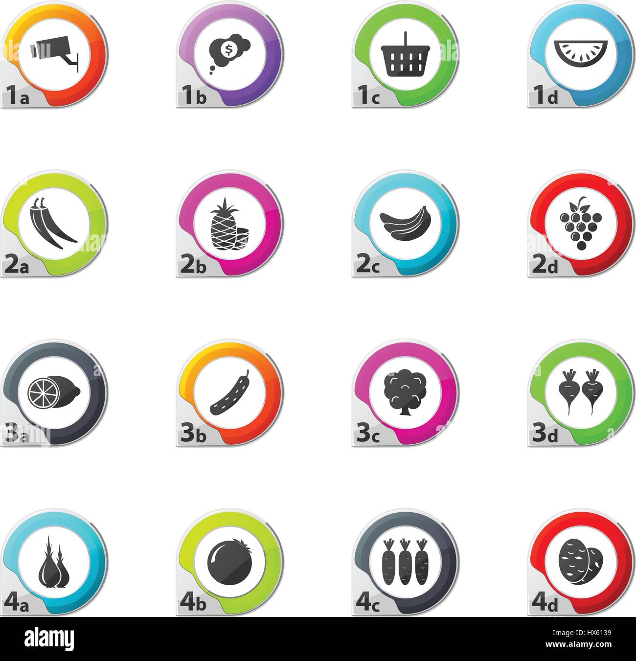 Grocery store web icons for user interface design Stock Vector Image ...