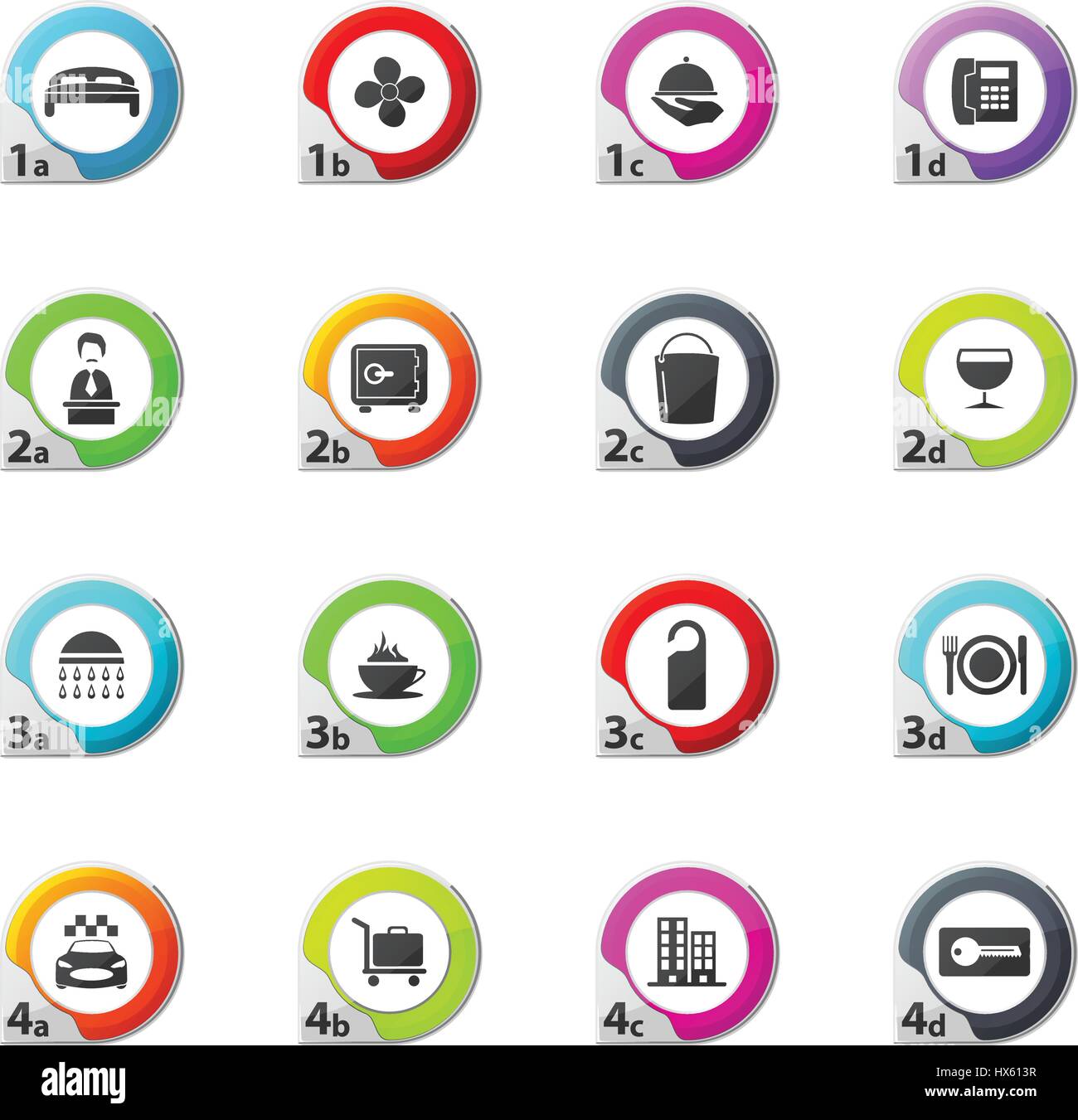 Hotel room web icons for user interface design Stock Vector Image & Art ...