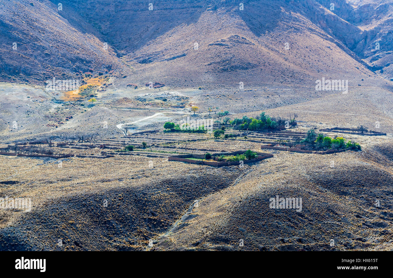 Aerial view from famous red village Abyaneh in Natanz County, Isfahan ...