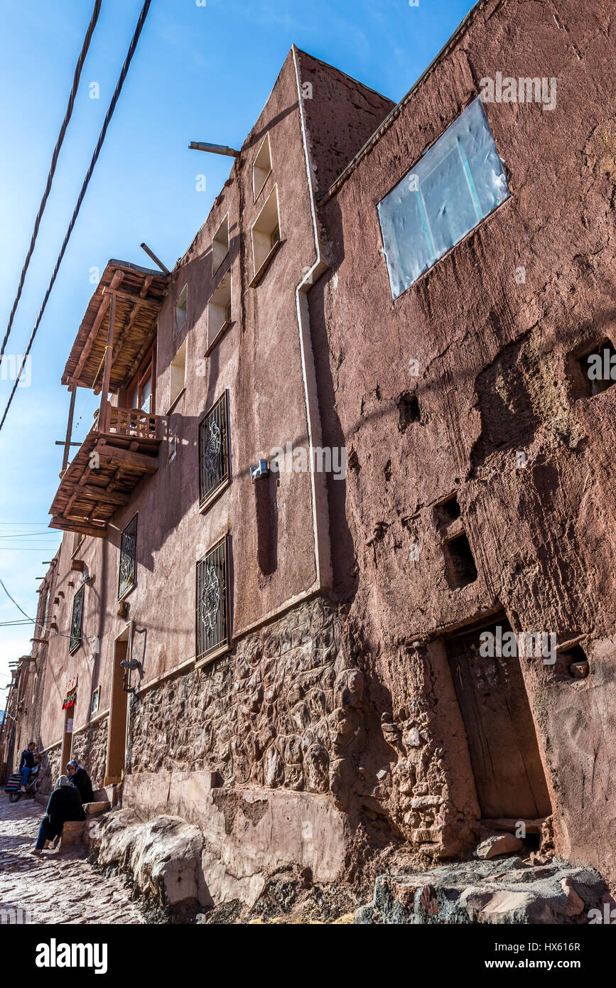 Houses in famous red village Abyaneh in Natanz County, Isfahan Province ...